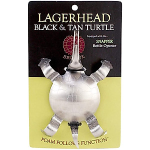 HIC Kitchen Brutul Black And Tan Turtle Beer Layering Tool, Stainless Steel
