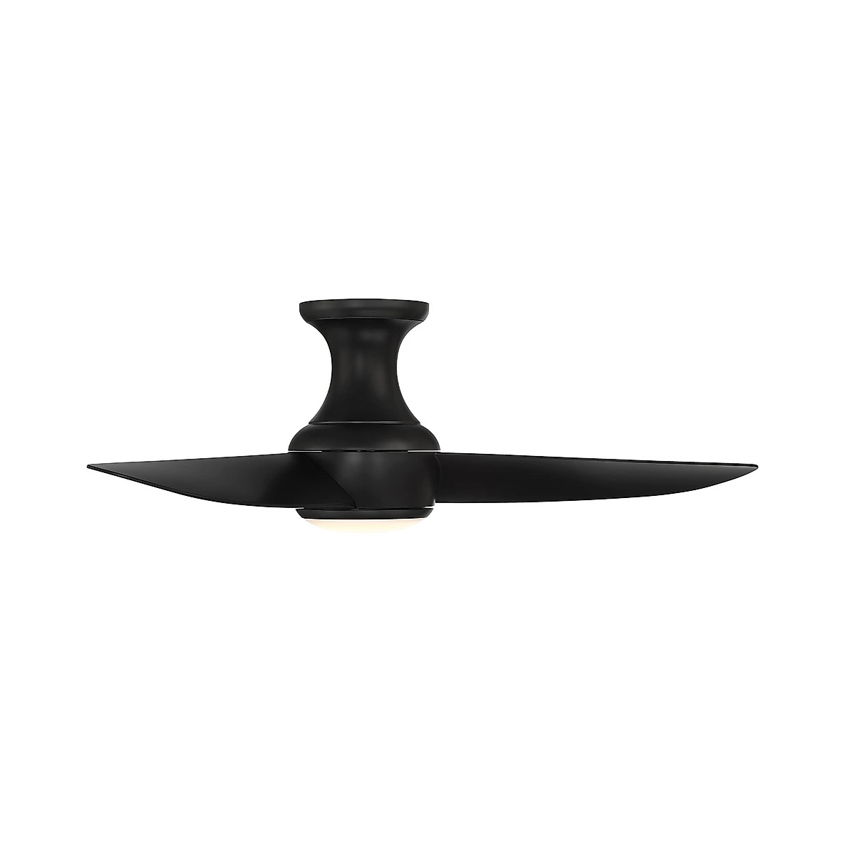 Corona Smart Indoor and Outdoor 3-Blade Flush Mount Ceiling Fan 44in Matte Black 3000K LED Light Kit and Remote Control works with Alexa, Google Assistant, Samsung Things, and iOS or Android App