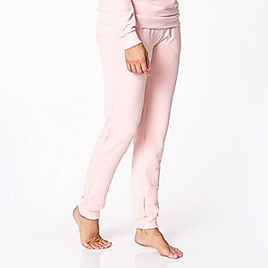 KICKEE Solid Women’s Fleece Sweatpants, Ultra Soft Joggers (Baby Rose - L)
