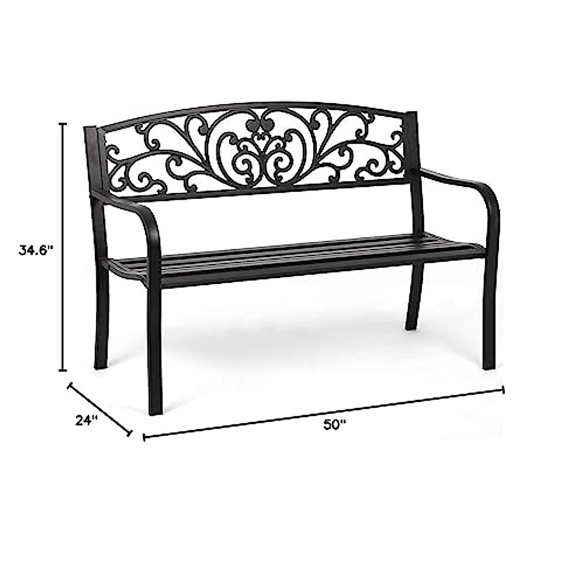 Garden Bench Outdoor Bench Patio Bench for Outdoors Metal Porch Clearance Work Entryway Steel Frame Furniture for Yard