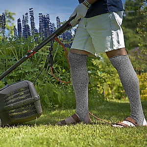 Zhanmai Cut Resistant Leg Sleeves Bite-Proof Protective Leg Sleeves for Welding, Lawn Mowing Guard Safety (Gray, Heel Hole Style)