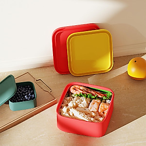 XuCeLo Silicone Food Storage Containers with Lids Set 4 Sizes and Silicone Containers,For Freezing, Bento Boxes, Snack Boxes,Freezer preservation Leak Proof