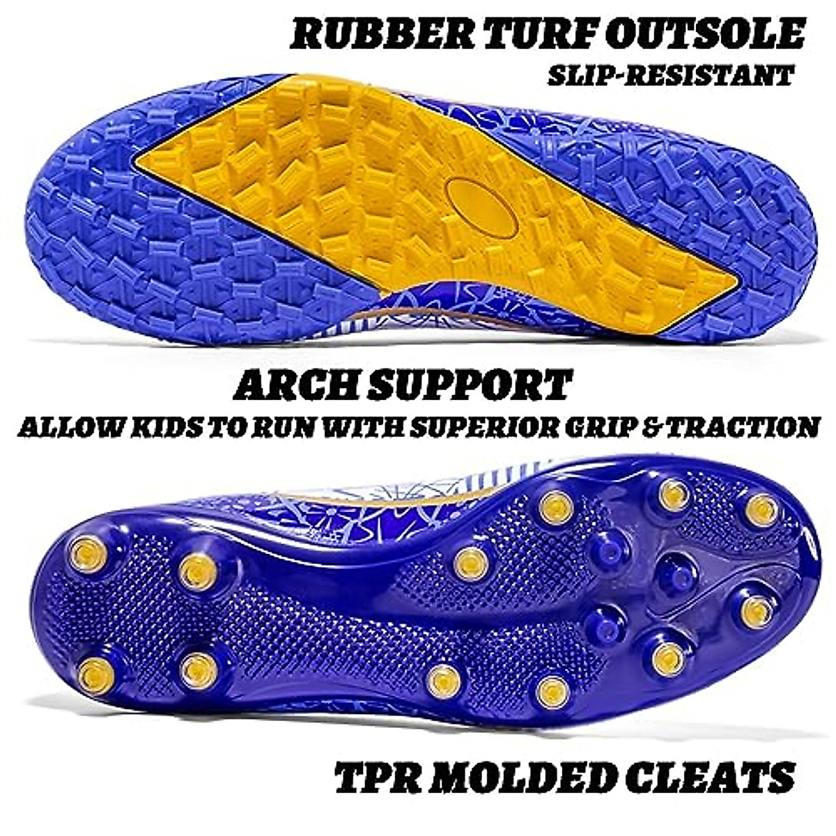 Niber Womens Mens Soccer Cleats Low Top AG Spikes Lace-Up Non-Slip Outdoor Sports Athletic AG FG Football Baseball Football Turf Sneaker