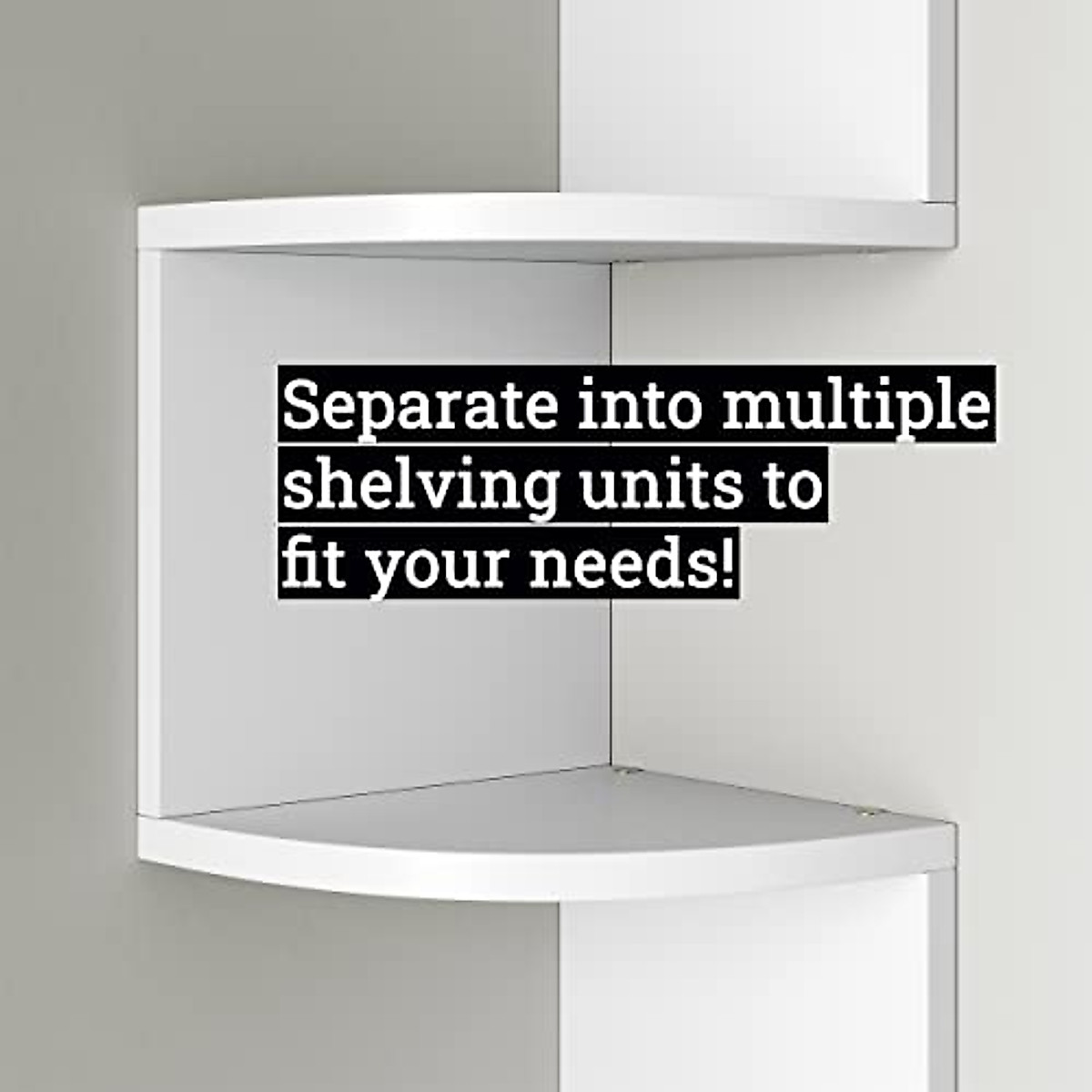 Greenco 5-Tier Corner Shelves, Floating Corner Shelf, Wall Organizer Storage, Easy-to-Assemble Tiered Wall Mount Shelves for Bedrooms, Bathroom Shelves, Kitchen, Offices, Living Rooms (Walnut Finish)