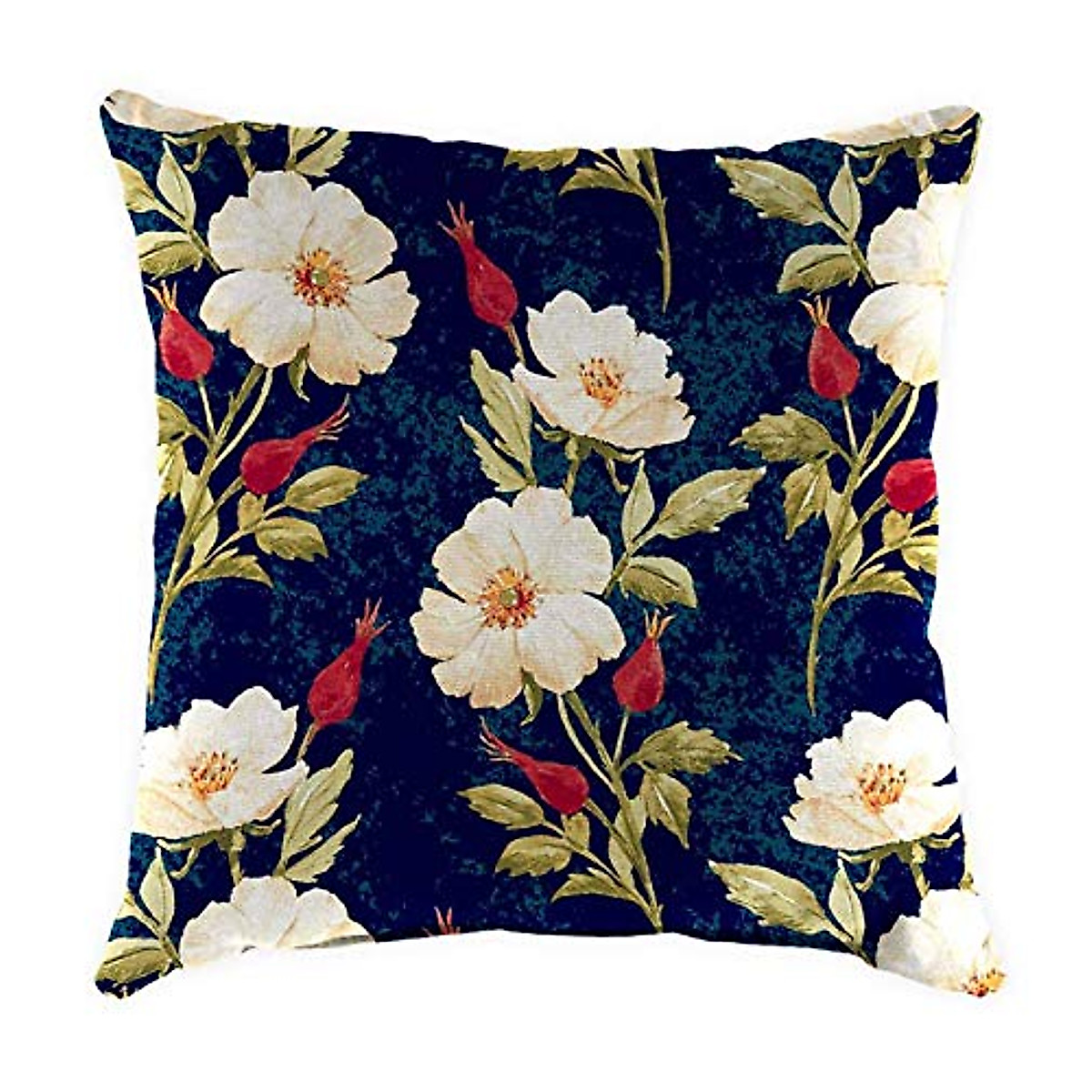 Plow & Hearth Polyester Classic Throw Pillow - 15 sq. x 7 Rose Garden