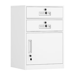File Cabinet Under Desk Metal Filing Cabinet with Lock, 2 Drawer and 1 Cabinet File Cabinet for A4 Sized Letters/Documents, Legal Sized Documents, File Folders, File Cabinet for Home and Office Filing