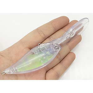10PCS Unpainted Lure Blanks with 7mm Free Fishing Eyes 17.79g 11.8cm Crankbait Simulation Blank Body Clear Hard Baits Trout Salmon Swimming Sea Bait Topwater Freshwater Plastic Minnow Lure 8333 7mm