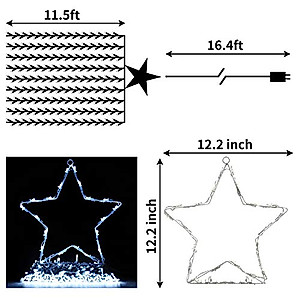 Joiedomi Christmas Outdoor Star String Lights, 335 LED 8 Lighting Modes Waterfall Lights for Christmas Tree Decorations, Home Party Wedding Garden Yard Patio Xmas Outdoor Décor (White)