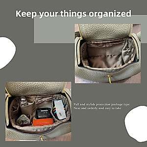 DGAZ Purse Organizer Insert，Silk Bag Organizer，Luxury Handbag & Tote Shaper Fits Lindy 19/26/30/34 Bags（Etoupe grey，LD19）