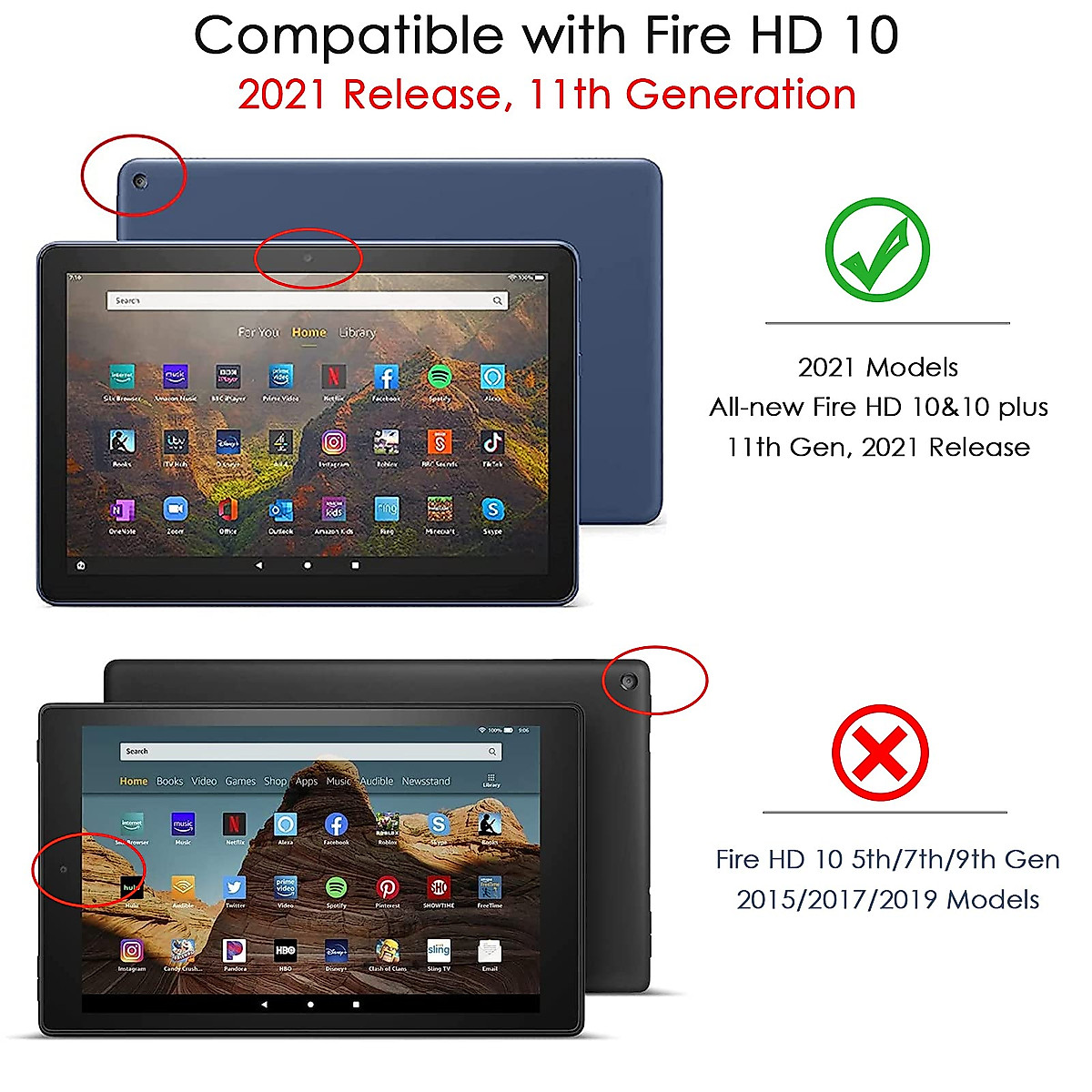 Fire Tablet 10 Case,Kindle Fire 10 Case,Amazon Fire HD 10 Tablet Case(11th Generation 2021 Release),Dinines Folding Stand Case Cover for Amazon Fire HD 10 & 10 Plus Tablet with Auto Wake/Sleep,Indigo