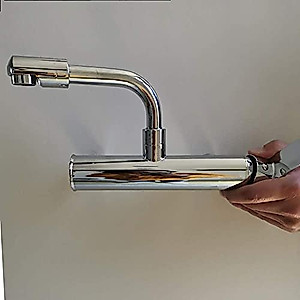 Bathroom Sink Faucet Wall Mounted 360° Rotation Brass Basin Mixer Tap Kitchen Faucet Bathtub Faucet Mop Pool Faucet Sink Mixer Taps,Chrome,28CM