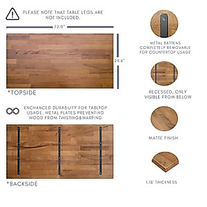 Lovendo | Handmade | Solid Wood Table Top | Butcher Block Counter Top | 72‘‘ x 23.6 ‘‘ inch | Thickness 1.18'' | Matte Finish