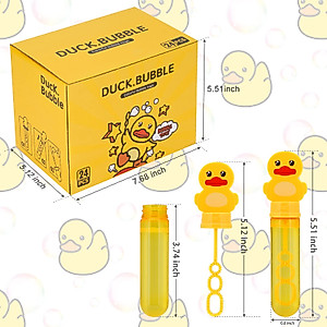 Bubbles for Kids Rubber Duck Toy Party Favors 24 pcs Outdoor Bubble Wands Birthday Party Gift Bath Toy Rubber Duck Pool Toy Rubber Duck