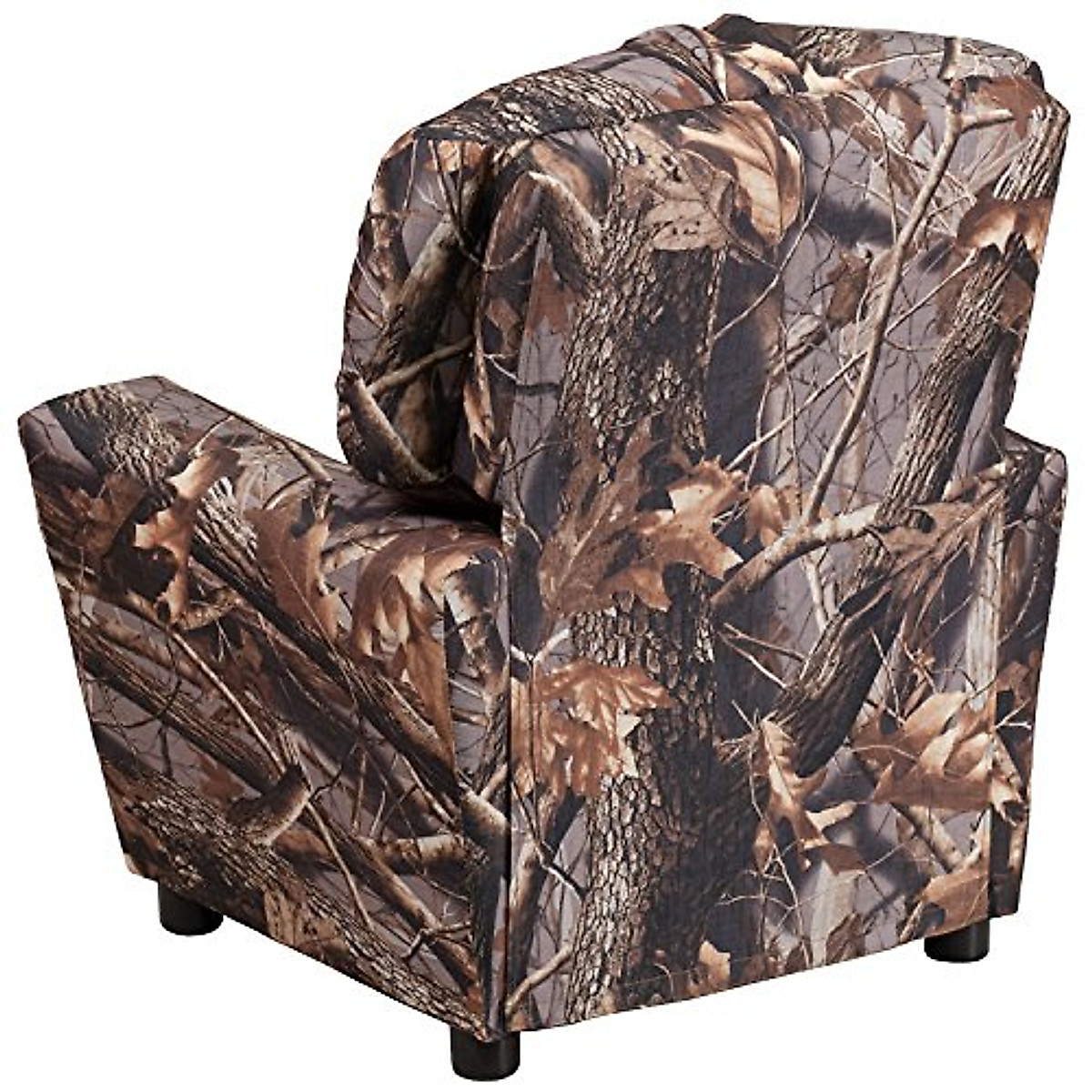 Flash Furniture Chandler Vinyl Kids Recliner with Cup Holder and Safety Recline, Contemporary Reclining Chair for Kids, Supports up to 90 lbs., Camouflage
