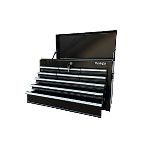 Workington Portable Metal Tool Chest with 9 Drawers, 24" 9-Drawer Tool Chest Cabinet with Ball Bearing Drawer Slides, Steel Tool Storage Box Organizer 4006 Black