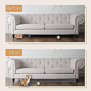 Under Couch Blocker Clear PVC Toy Blocker, Gap Bumper Blocker for Pets Adjustable and Stop Things Going to Under Sofa Couch or Bed with Strong Adhesive and Easy to Install (5 Pack)