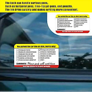 160psc You Parked Like an Idiot Business Cards Bad Parking Cards 3.5"x2" Multi Reasons Violation Stocking Stuffers for Adults