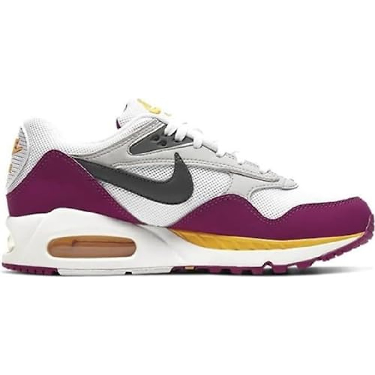 Nike Women's Air Max Correlate Shoes, White/Dark Grey-University Gold-Rave Pink, Size 7.5