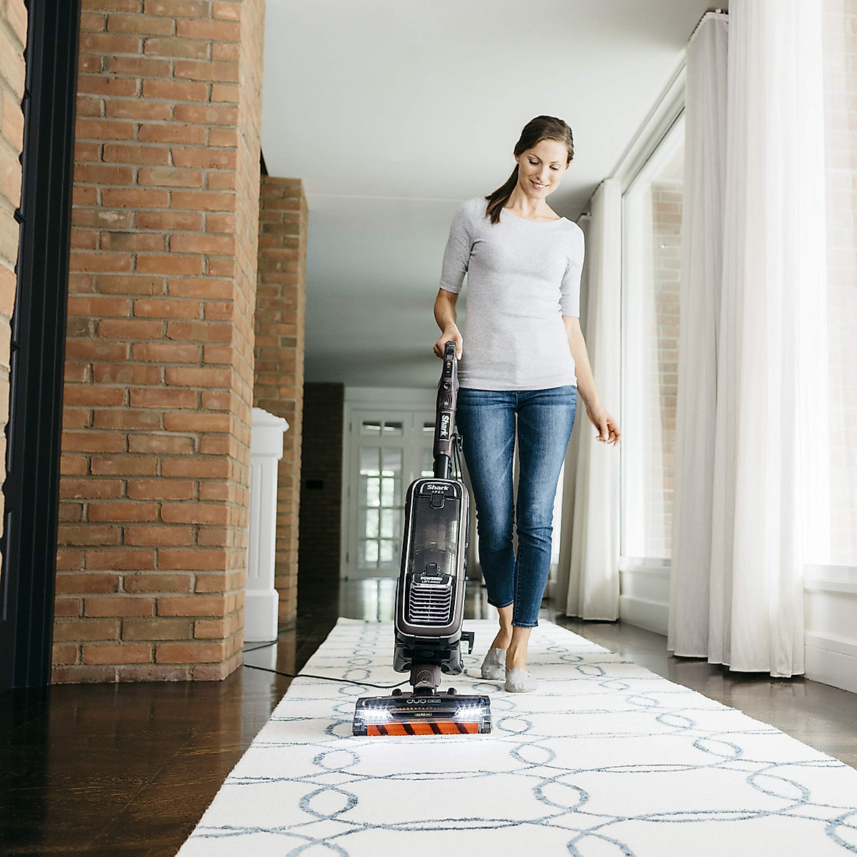 Shark AZ1002 Apex Powered Lift-Away Upright Vacuum with DuoClean & Self-Cleaning Brushroll, Crevice Tool, Upholstery Tool & Pet Power Brush, for a Deep Clean on & Above Floors, Espresso