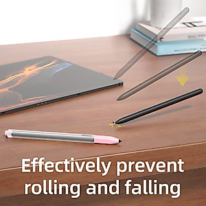 Joosko Compatible with Samsung Galaxy Tab S7/S7+/S7 FE/S8/S8+/S8 Ultra/S9/S9+/S9 Ultra Pencil Case S Pen Case, Silicone Translucent Non-Slip Cover. (Pink)