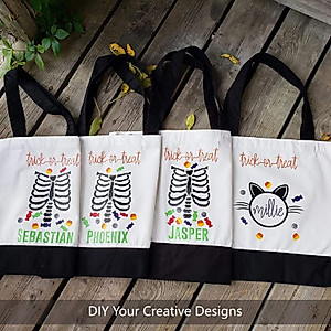 TOPDesign 1 | 3 | 6 | 12 | 24 Pack Super Strong Large 12oz Cotton Canvas Tote Bag, Reusable Grocery Shopping Cloth Bags, Fashionable Two-Tone Bags for Crafts, DIY Your Creative Designs (Pack of 1)
