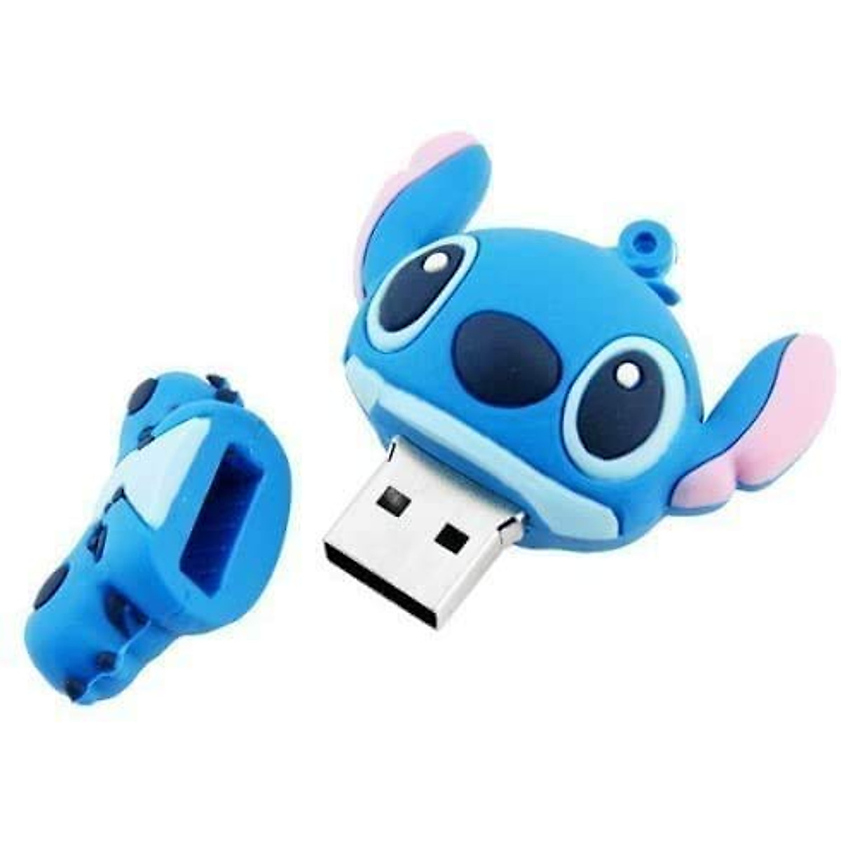 Novelty Stitch Blue Shape Design 64GB USB 2.0 Flash Drive Cute Memory Stick Stitch Keychains Thumb Drive Data Storage Pendrive Cartoon Jump Drive Gift…