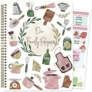 ceiba tree Recipe Book to Write in Your Own Recipes Family Blank Cookbook with Tabs Stickers 8.5" x 11" Mother Day Gifts Ideas for Wife Mom Women