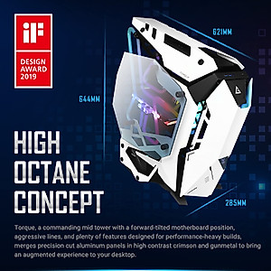 Antec Torque White/Black Aluminum ATX Mid Tower Computer Case/Winner of iF Design Award 2019, Torque Black/White