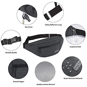 Crossbody Fanny Pack Belt Bags Women Men Shoulder Sling Bag with 4-Zipper Pockets,Gifts for Enjoy Sports Festival Workout Traveling Running Casual Hands-Free Waist Pack Carrying All Phones, Large