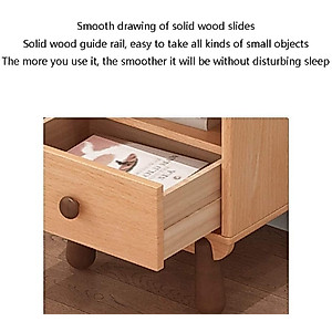 Bedside End Table Solid Wood Bedside Table Creative Modern Minimalist Nightstand Cute Bedside Table Bedside Storage Cabinet with Drawer Bedroom