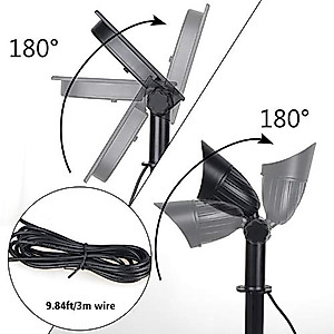 CORESLUX Solar Spotlights Outdoor Garden Lights, Super Bright 6 LED Bead Landscape Spotlights IP65 Waterproof Adjustable Solar Spot Lights for Patio Yard Garden Pathway (White Light)