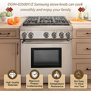 DG94-03500A/Z (4PCS) for samsung Stove Knob Replacement, DG94-03500Y DG94-03500Z for samsung Electric Stove/Oven Knobs Replacement, Compatible with NE63T8111SG/AA NE63T8311SG/AA