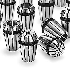 Genmitsu 15PCS ER11 Precision Spring Collet Set for CNC Engraving Milling Lathe Chuck Tool, 1.0mm-7.0mm & 1/4", 1/8"