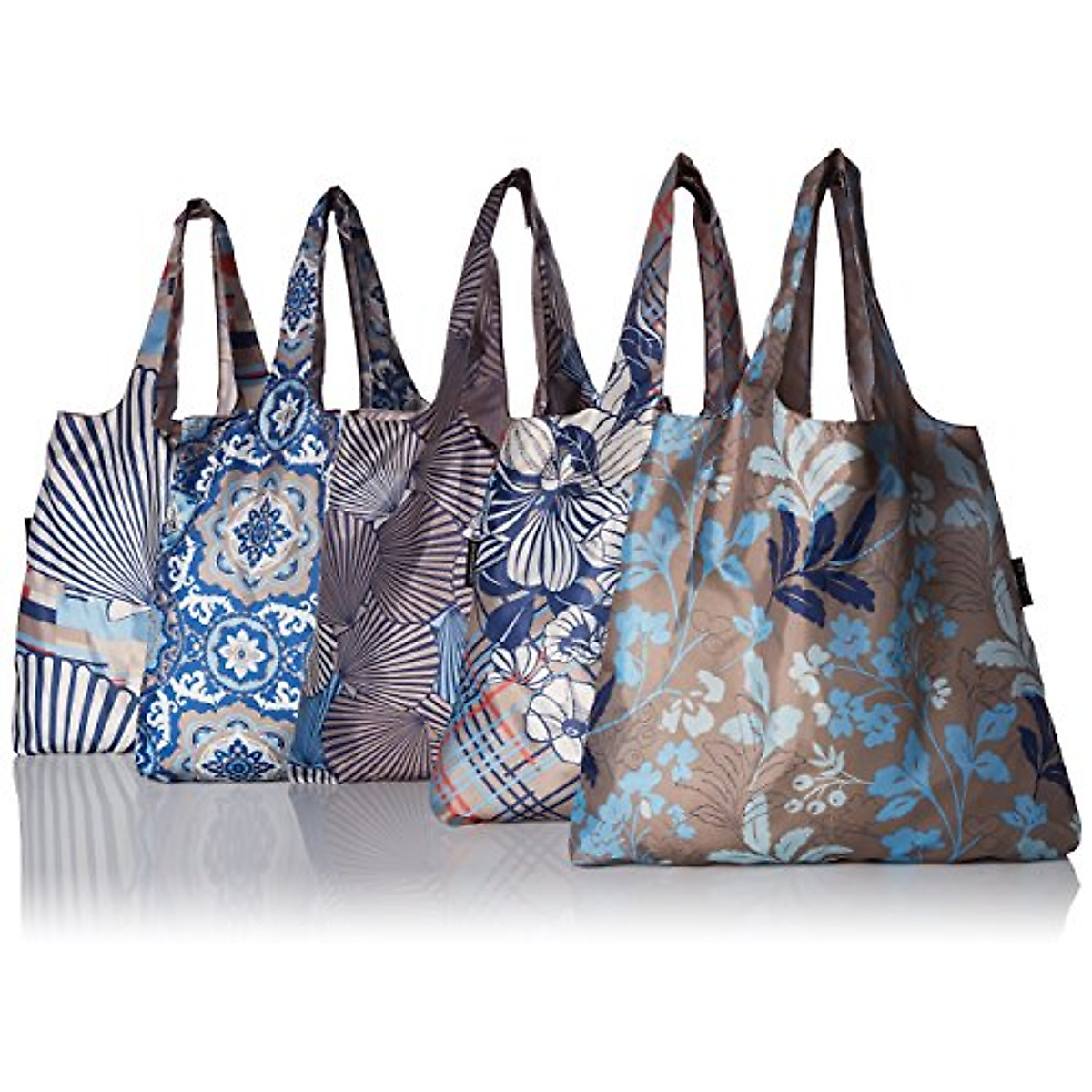 Envirosax Reusable Grocery Bag, Set of 5 Eco-friendly Shopping Tote Bag, ML.P Mallorca Pouch, Multicolored