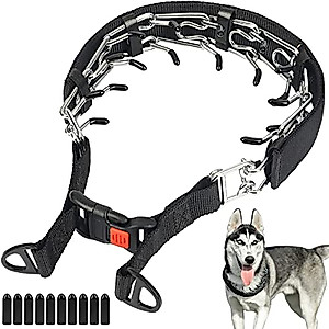 CBBPET Dog Prong Collar, Adjustable Dog Training Collar with Quick Release Buckle for Small Medium Large Dogs