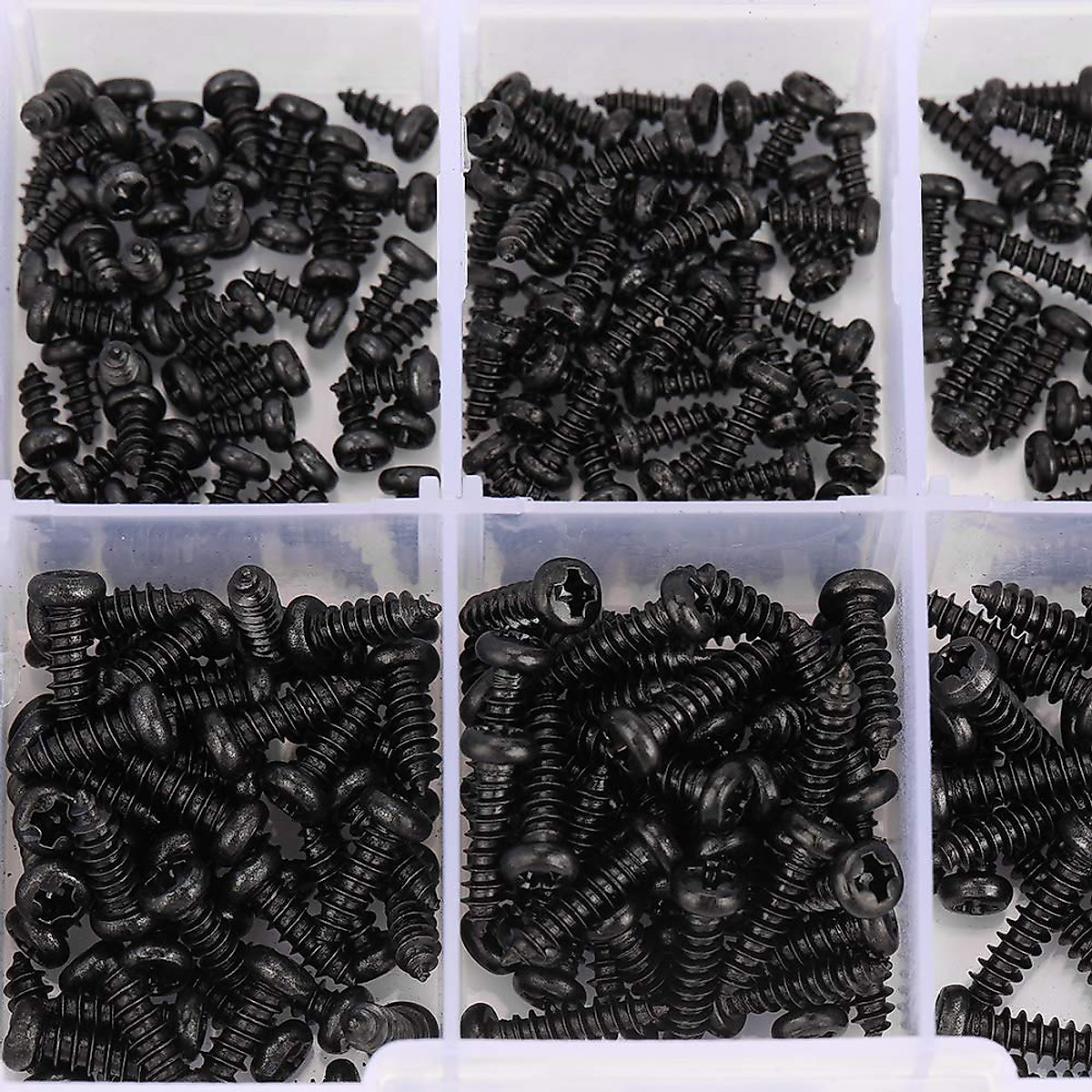 400Pcs M2/M2.6 Self Tapping Screws Assortment Set, Stainless Steel Cross Pan Head Self Tapping Screws Set, for Plastic, Wood