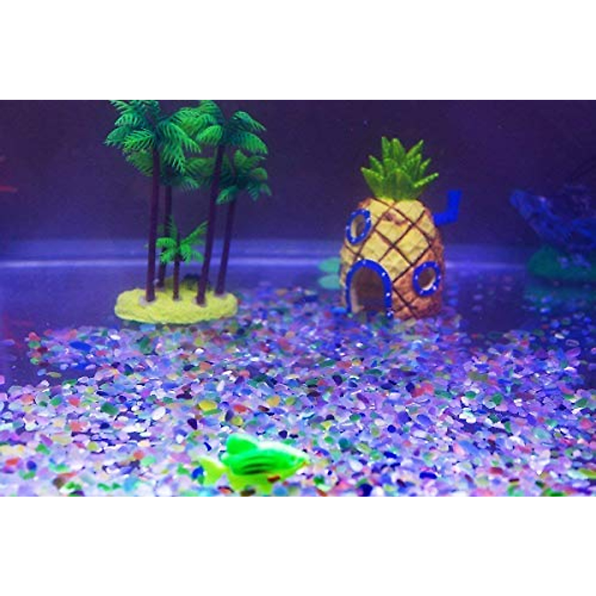 Ebliiny 500Pcs Glow Stone Glowing in The Dark Pebbles Outdoor Decor Fish Tank Gravel Rocks Decoration (Pink in Daytime, Purple in The Dark)