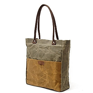 peacechaos Women's Canvas Waterproof Shoulder Hand Bag Tote Bag Purse Handbag (Army Green)