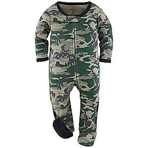 The Peanutshell Footed Baby Sleepers for Boys, Camo & Dinosaur, 3 Pack Set (3M)