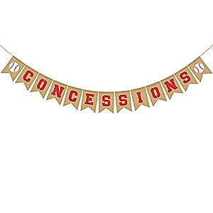 Rainlemon Jute Burlap Concession Banner Baseball Theme Baby Shower Birthday Party Bunting Garland Decoration Supply