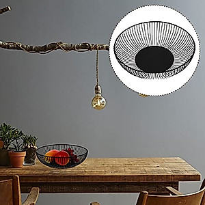Garneck Decorative Bowl Wrought Iron Storage Basket Kitchen Wire Vegetable Bowl Chicken Food Decorative Drain Fruit Basket Mesh Decorate Kitchen Counter Bread Snack Coffee