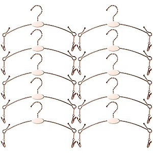 Exttlliy Metal Underwear Bra Rack Durable Fashion Children Clothes Hangers Hook Lingerie Shop Display Hanger with Clips (Rose Gold, 10PCS)