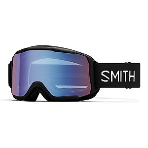SMITH Daredevil Youth Goggles with Carbonic-x Lens – Performance Snowsports Kids Goggles for Skiing & Snowboarding – Black + Blue Sensor Mirror Lens