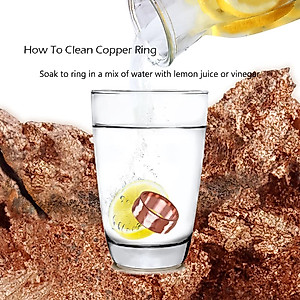 IVY & BAUBLE Uncoated Hammered Solid Copper Ring Band for Men & Women | Made In USA | 8mm |Size 12