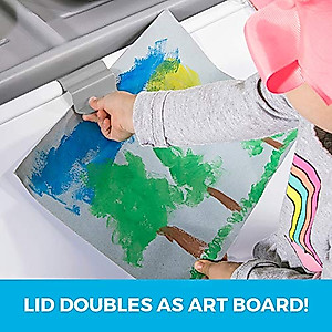 Step2 2-in-1 Toy Box & Art Lid | Plastic Toy & Art Storage Container, Grey