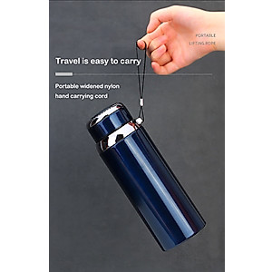 34 OZ Vacuum Thermal Water Bottle, Reusable Double Walled Thermos Mug, Insulated Stainless Steel Sports Water Bottle, Coffee thermos and Tea Infuser Bottle Can Keep Heat and Cold (Blue)