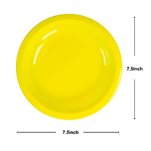 Youngever 7.5 Inch Plastic Plates, Small Kid Size, Kids Plates, Toddler Plates, Snack Plates, Microwave Safe, Dishwasher Safe, Set of 9 (Rainbow Colors)