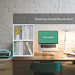 YekouMax Bookshelf, Bookcase with Adjustable Storage Shelves, Kids Bookshelf, Stackable DIY Height Corner Bookshelf, Plastic Cube Organizer for Desk, Office, Living Room, Study, Bedroom