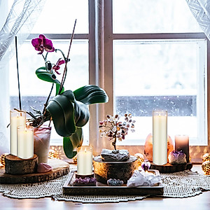 MTLEE 24 Pcs White Pillar Candles and Glass Cylinder Vases Clear Cylinder Candle Holders with Candles Vase Set for Centerpiece Home Wedding Church Party, 3 Size