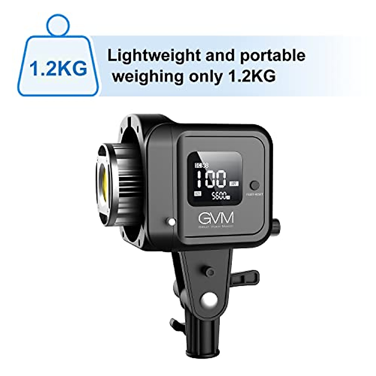 GVM 80W Video Light, Continuous Lighting for Photography with Bowens Mount, 5600K, 44100Lux/0.5m Studio Light with APP, CRI 97+ 8 Scene Lights Support AC Adapter & NP Battery